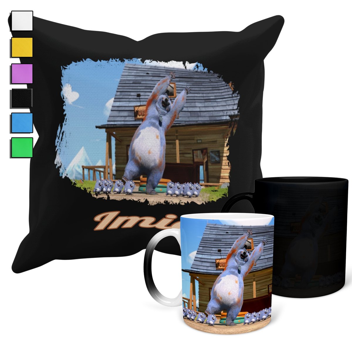 Zestaw Kubek Magiczny Zmieniający Kolor + Poszewka Grizzy I Lemingi ...