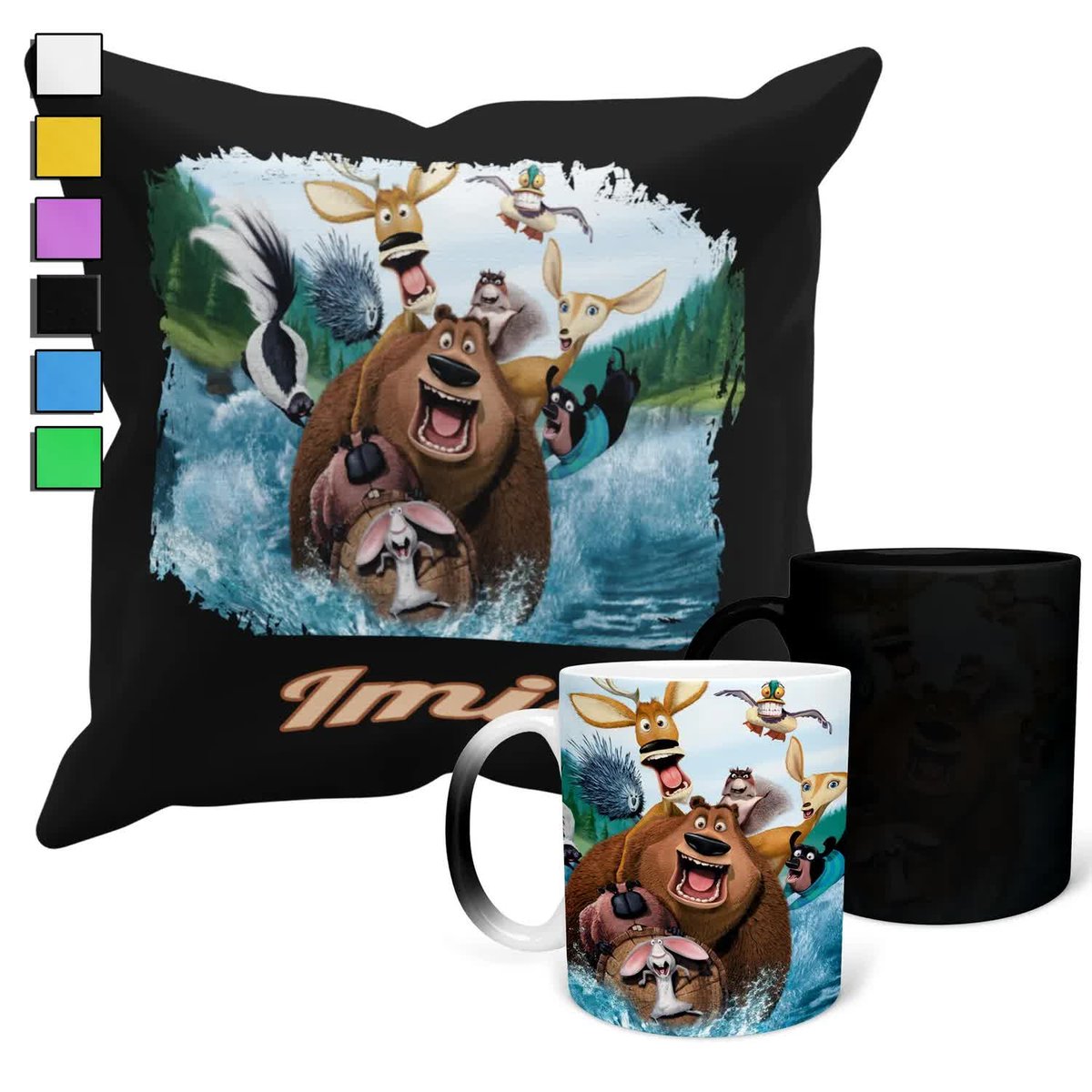 Zestaw Kubek Magiczny Zmieniający Kolor + Poszewka Grizzy I Lemingi ...