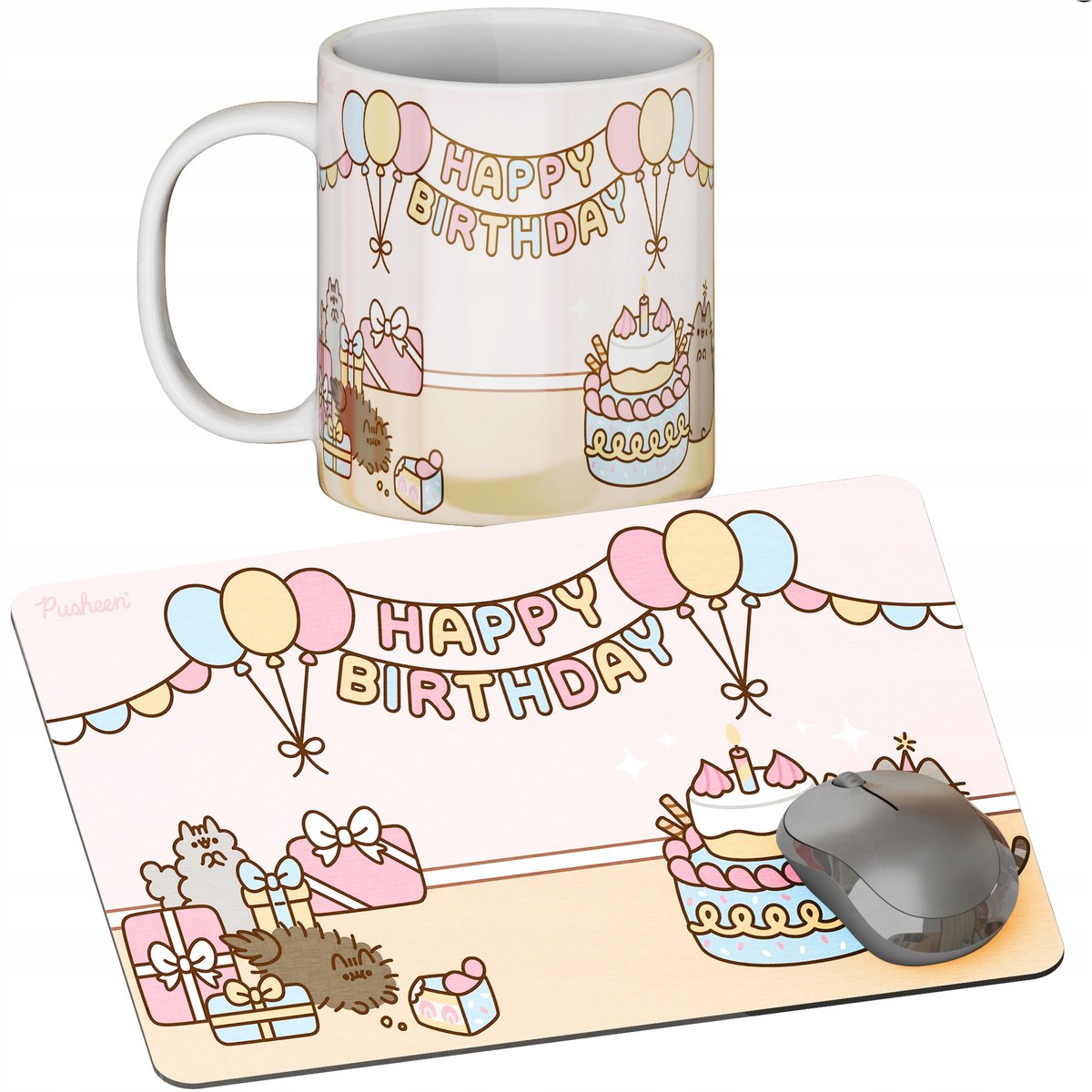 Zestaw Kubek + Podkładka - Słodki Kotek Push - Prezent Wiele Wzorów ...