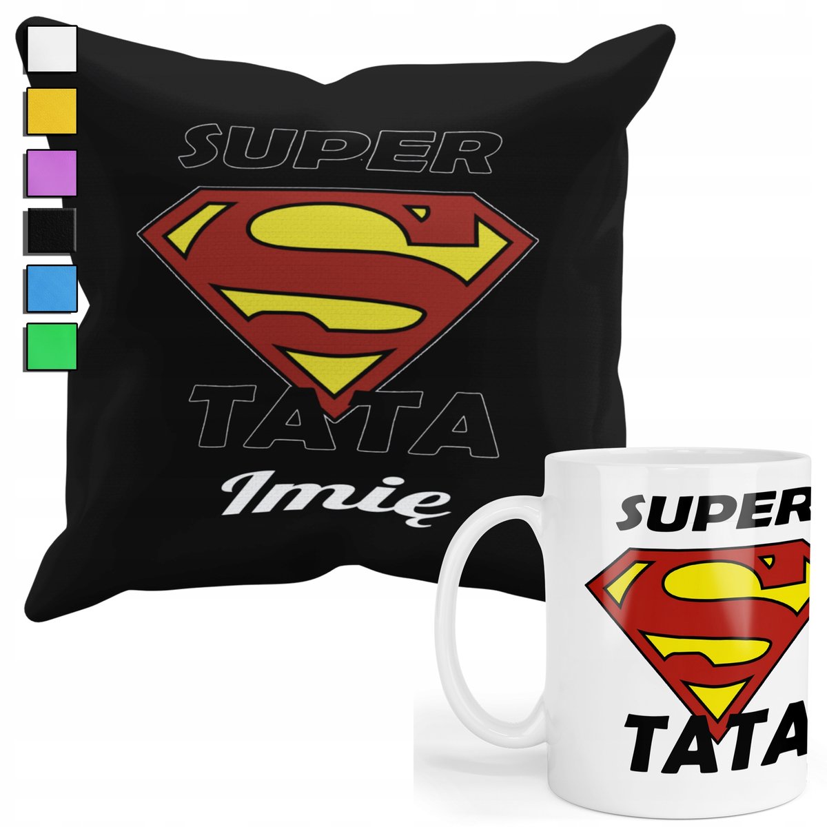 Zestaw Kubek + Poduszka Z Poszewką- Prezent Dla Fana Dzień Taty + Imię - Inna marka | Sklep ...