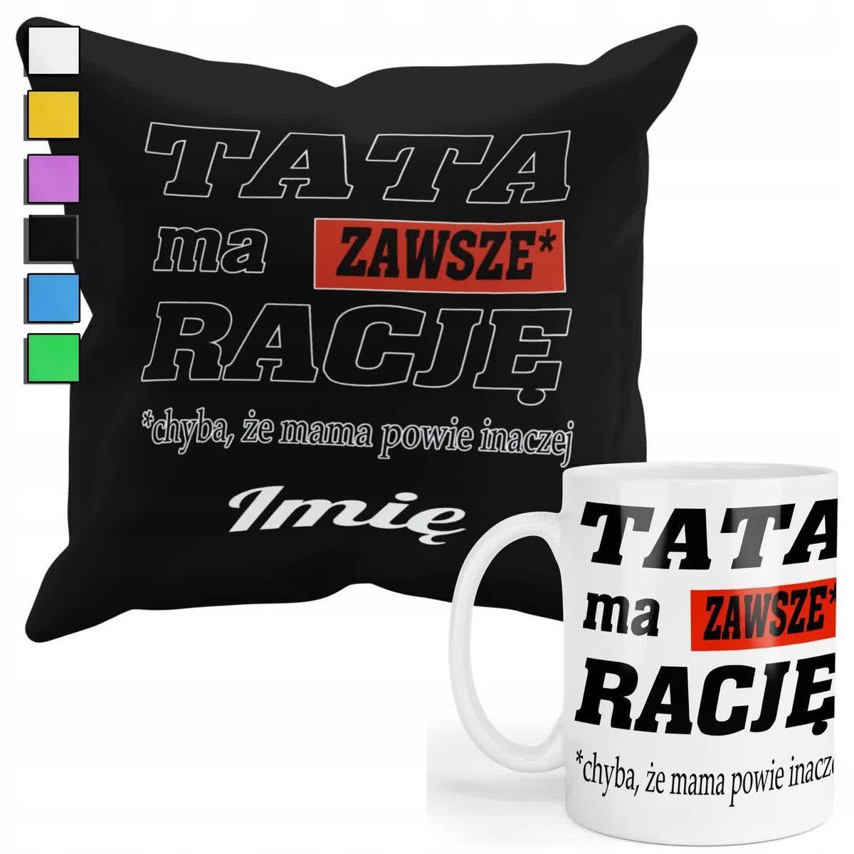 Zestaw Kubek + Poduszka Z Poszewką- Prezent Dla Fana Dzień Taty + Imię - Inna marka | Sklep ...