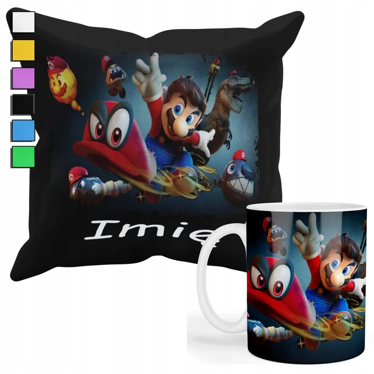 Zestaw Kubek + Poduszka Z Poszewką- Prezent Dla Fana Gry Super Mario+ ...
