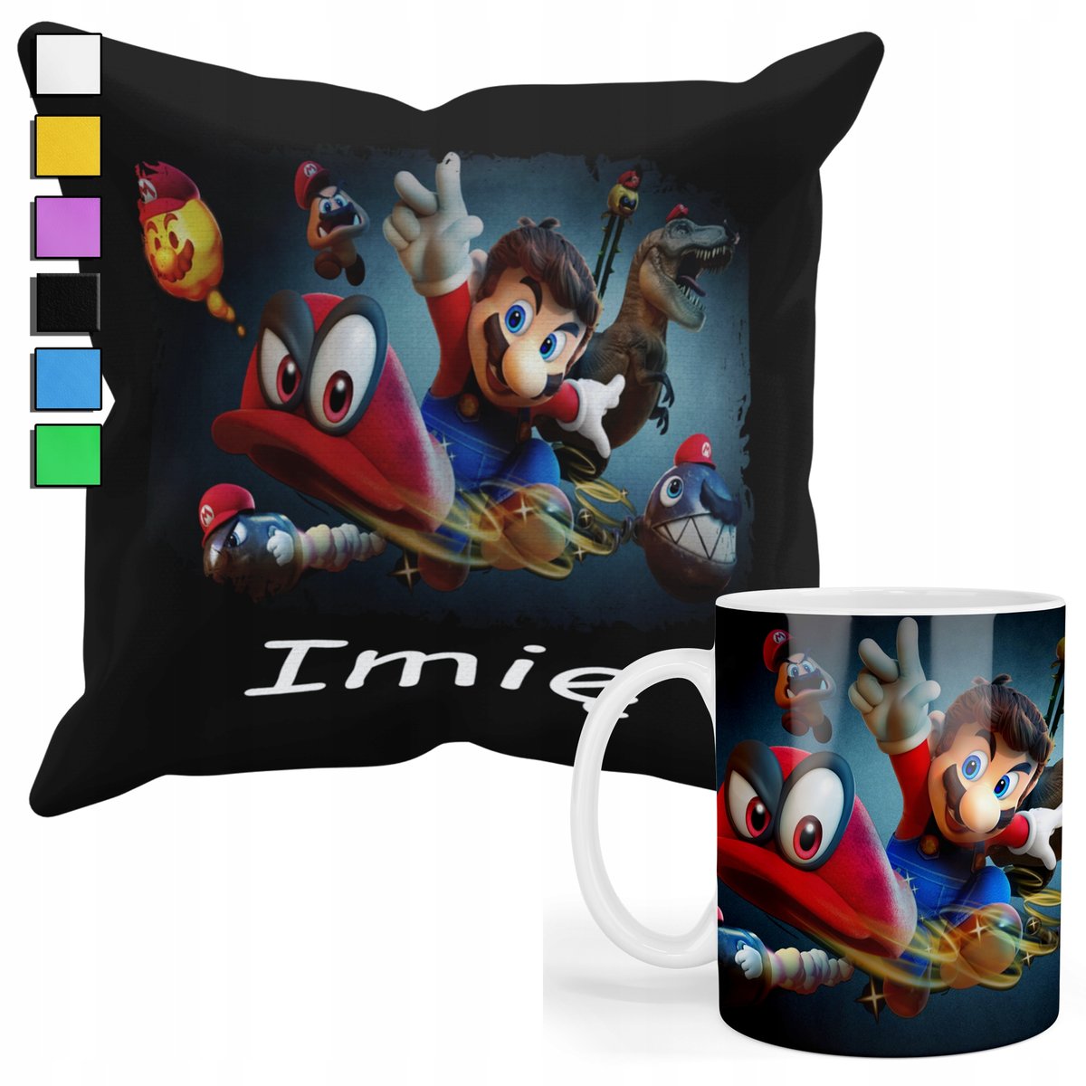 Zestaw Kubek + Poduszka Z Poszewką- Prezent Dla Fana Gry Super Mario+ ...