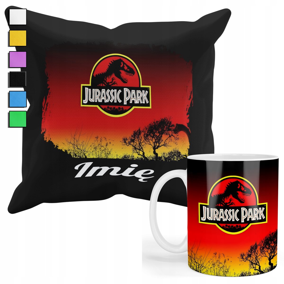 Zestaw Kubek + Poduszka Z Poszewką- Prezent Dla Fana Jurassic Park + Imię - Inna marka | Sklep ...