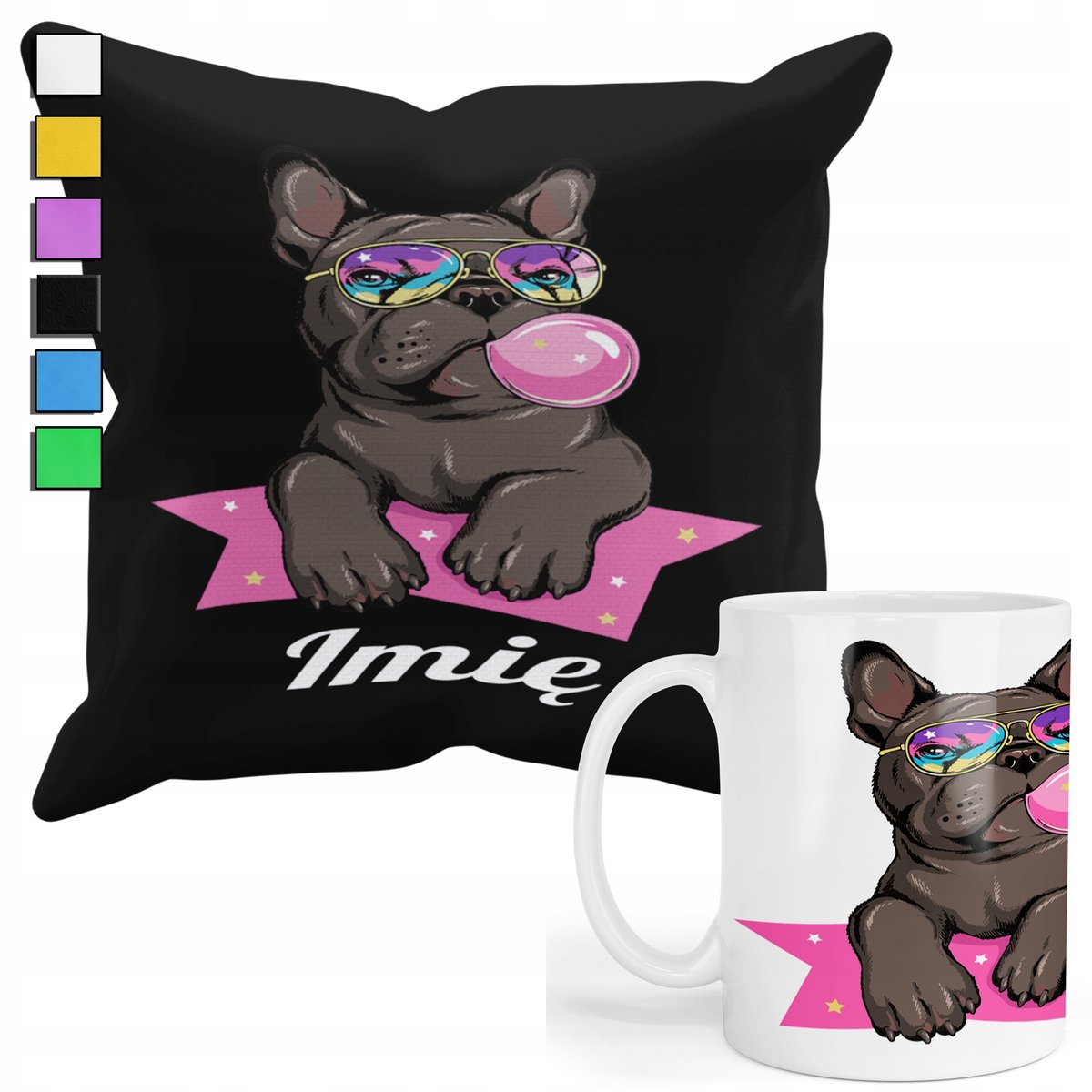 Zestaw Kubek + Poduszka Z Poszewką- Prezent Dla Fana Pieski Pupilki + Imię - Inna marka | Sklep ...