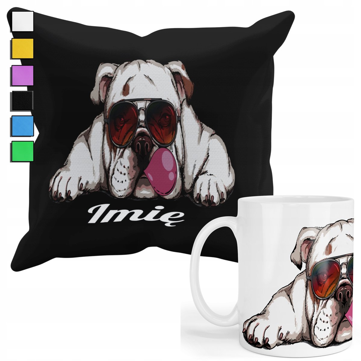 Zestaw Kubek + Poduszka Z Poszewką- Prezent Dla Fana Pieski Pupilki + Imię - Inna marka | Sklep ...