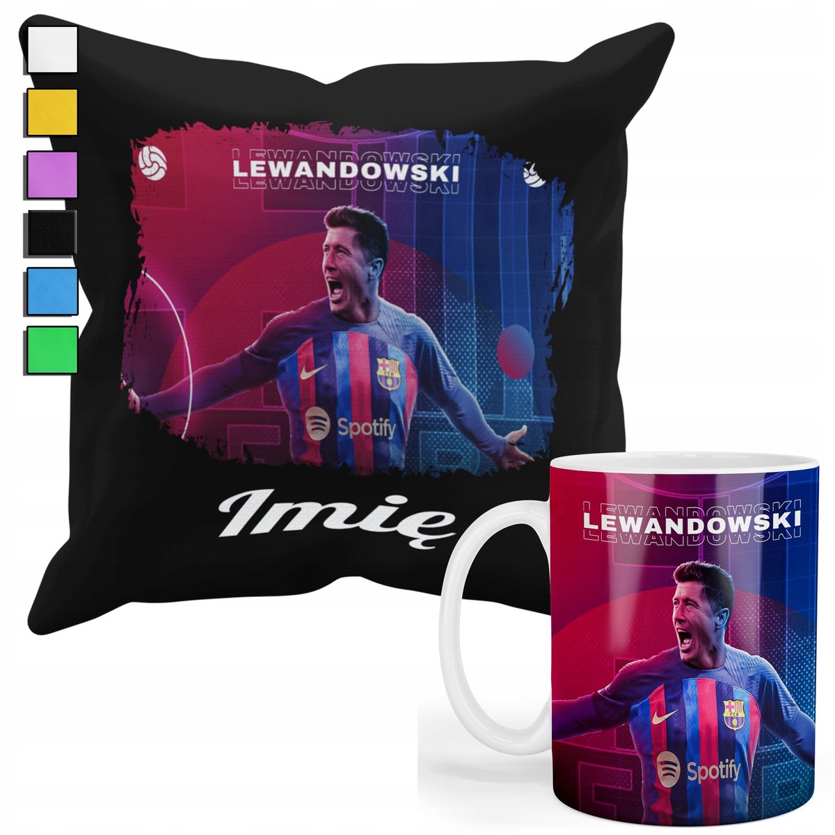 Zestaw Kubek + Poduszka Z Poszewką- Prezent Dla Fanatyka Lewandowski + Imię - Inna marka | Sklep ...