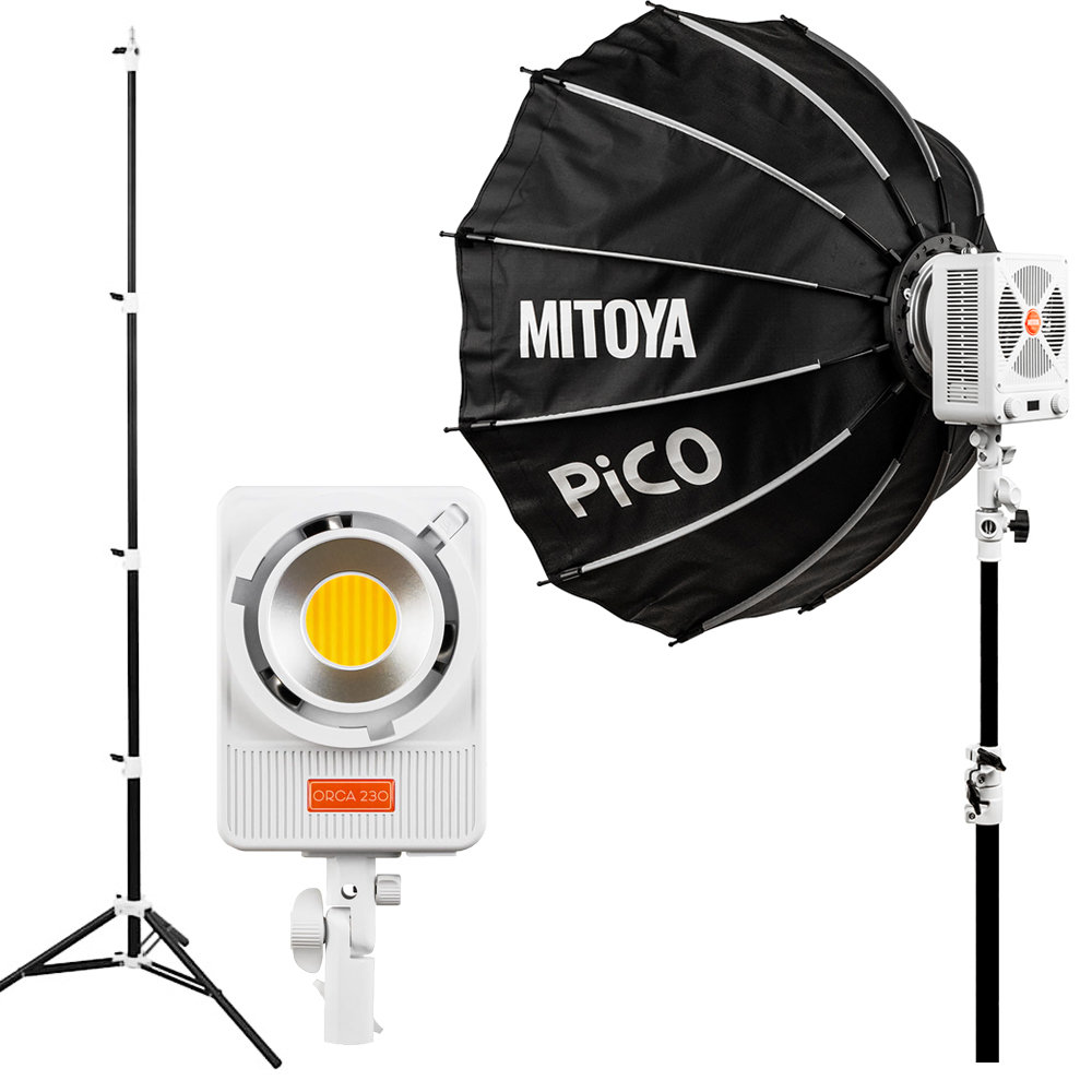 *ZESTAW* Lampa LED MITOYA ORCA 230 Bi-color + statyw PENGUIN + softbox ...