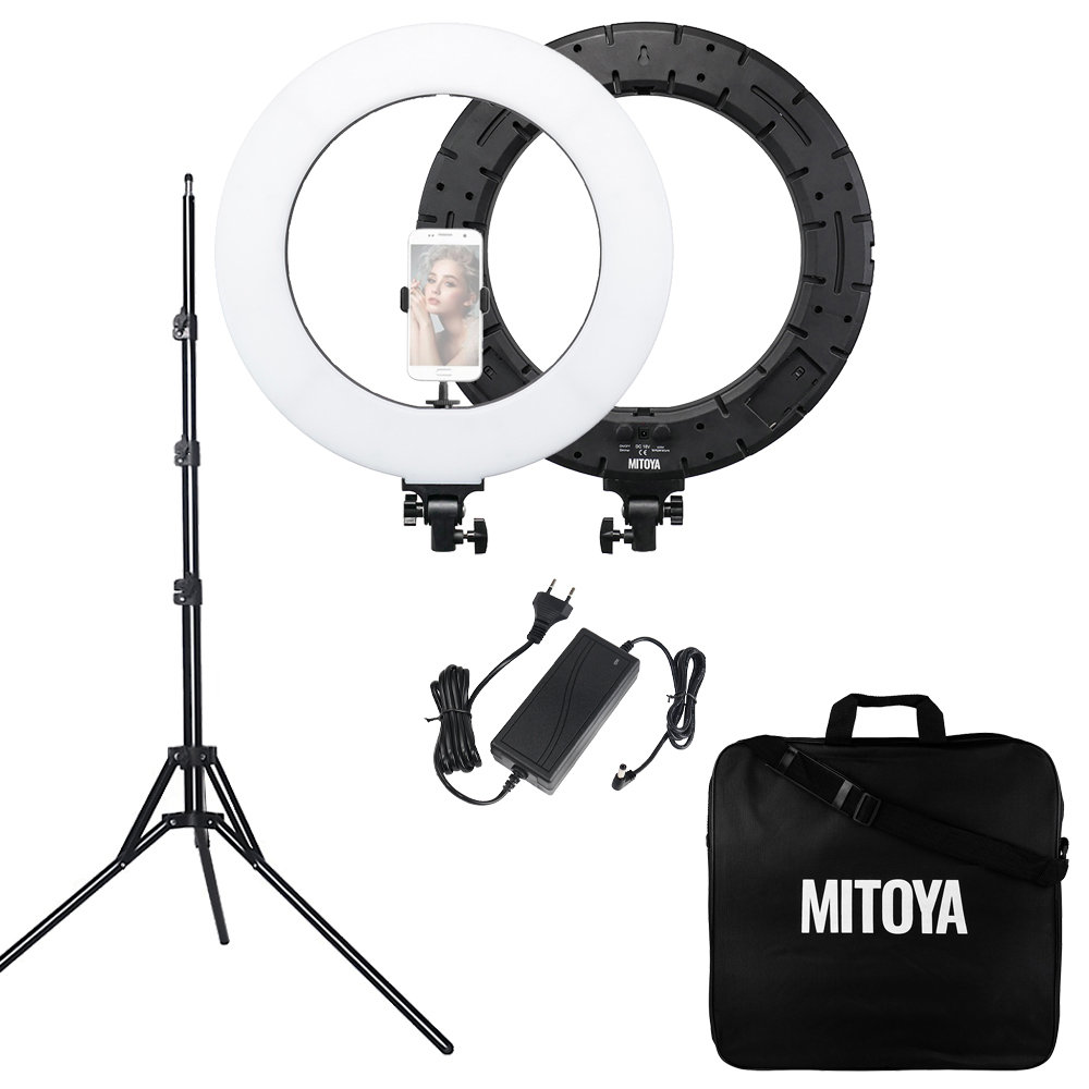 *ZESTAW* Lampa LED ring MITOYA RL480 45cm + Statyw 185cm - Inna marka ...
