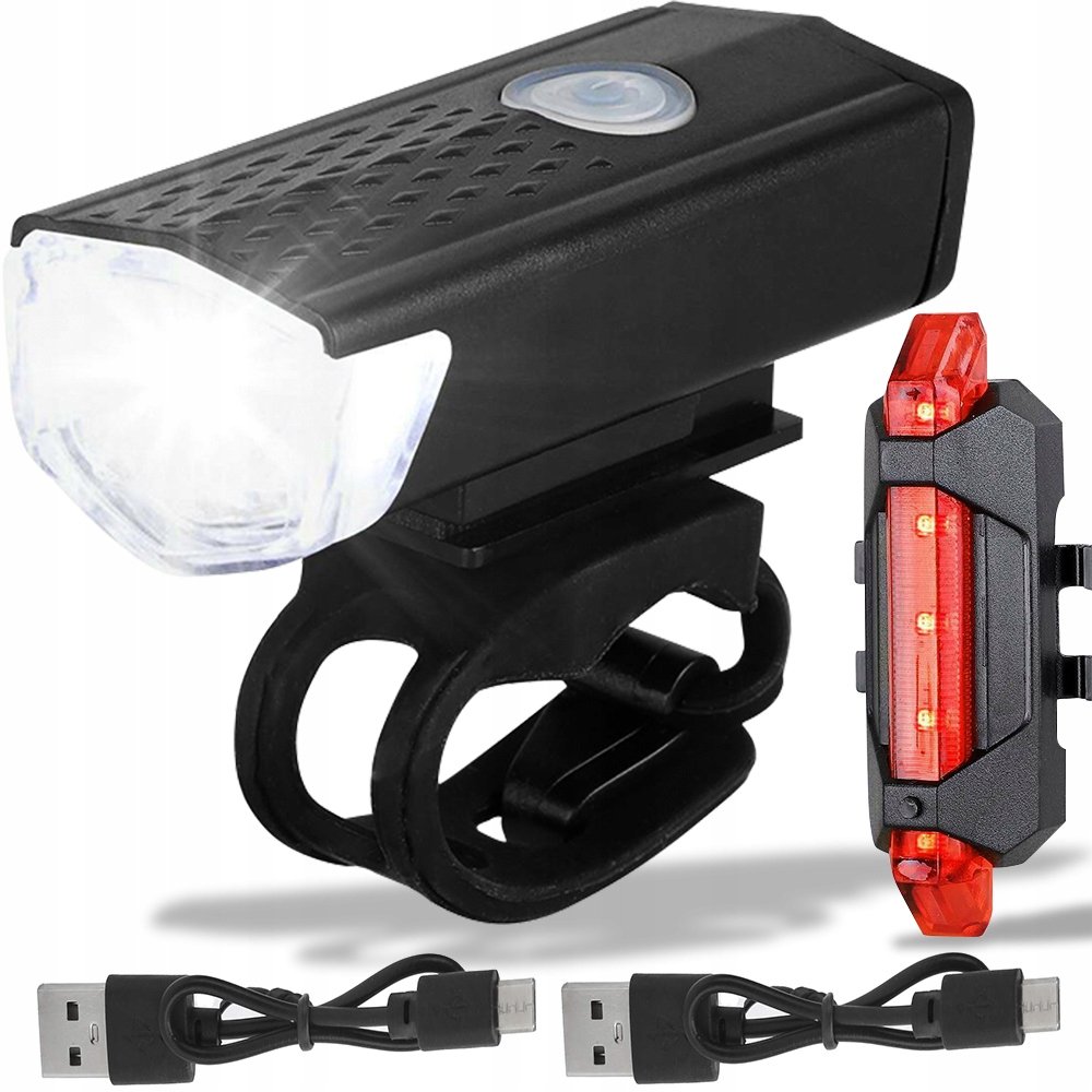 ZESTAW LAMPKA LAMPA ROWEROWA ZESTAW PRZEDNIA TYLNA LED NA ROWER MOCNA ...