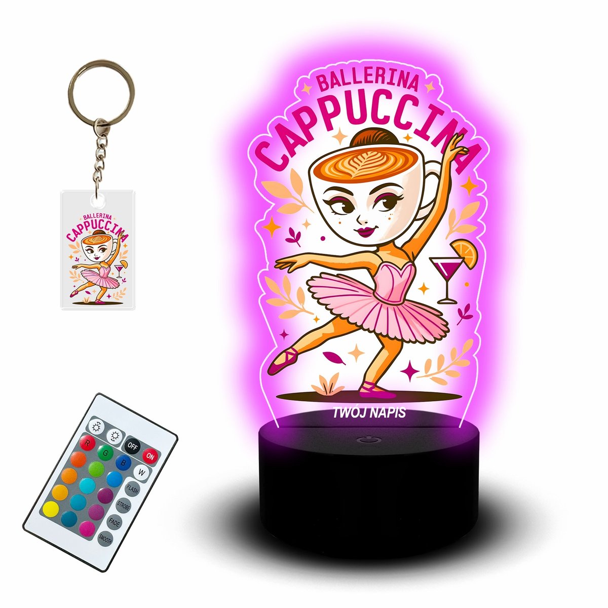 Zestaw Lampka Led Usb i Brelok Ballerina Cappuccina Italian Brainrot ...