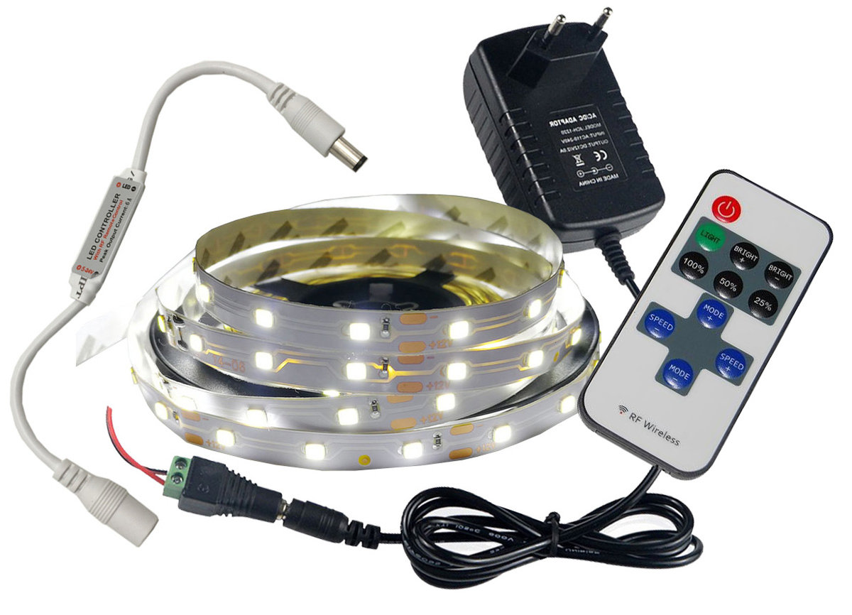 ZESTAW LED 300 BIAŁA 5M 3528 + ŚCIEMNIACZ + ZASIL - LED-ONE | Sklep EMPIK.COM