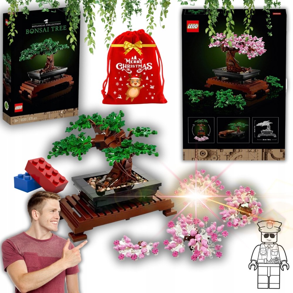 Zestaw Lego Icons Creator Drzewko Bonsai 10281 Kwiaty Prezent Klocki ...