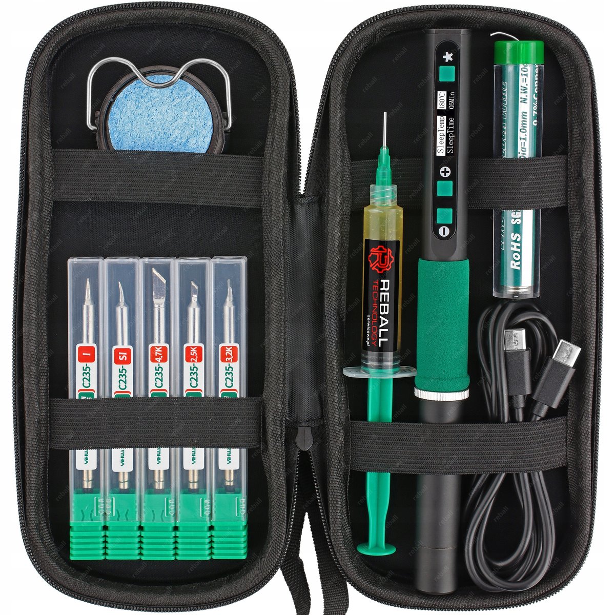 ZESTAW LUTOWNICA CYFROWA YIHUA 928D-IV 60W USB-C + 5 GROTÓW C235 TOPNIK ...