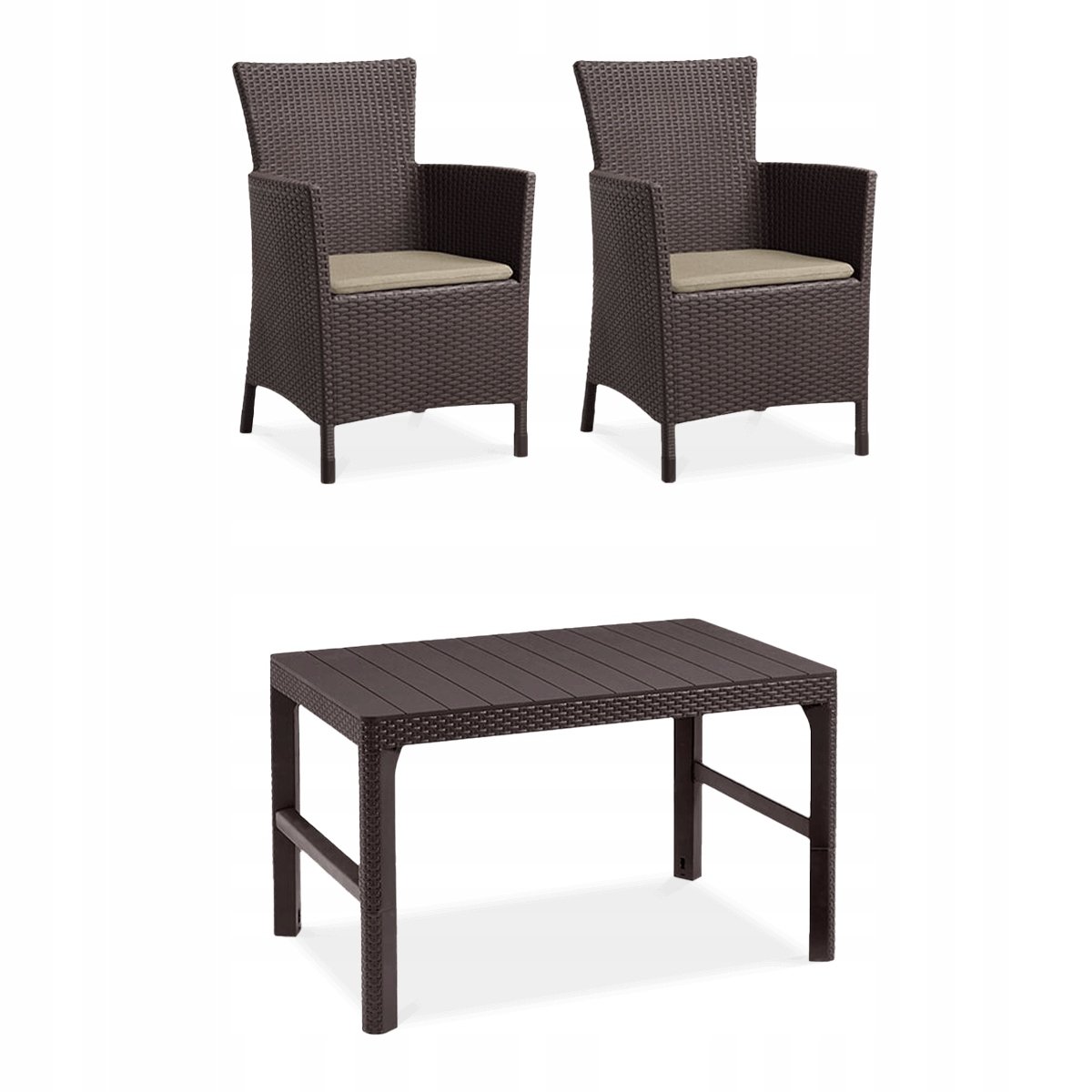 ZESTAW MEBLI OGRODOWYCH na balkon taras FOTEL STOLIK IOWA/LYON 2+1 ...