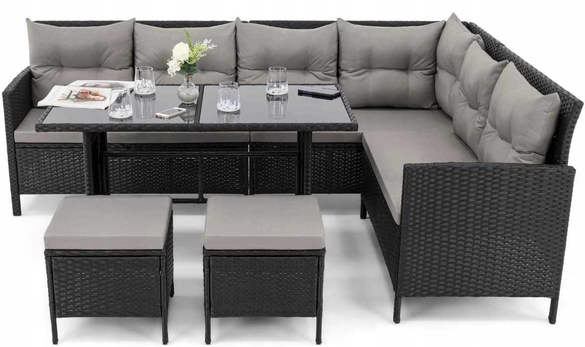 Zestaw mebli ogrodowych technorattan meble do ogrodu i na taras ...