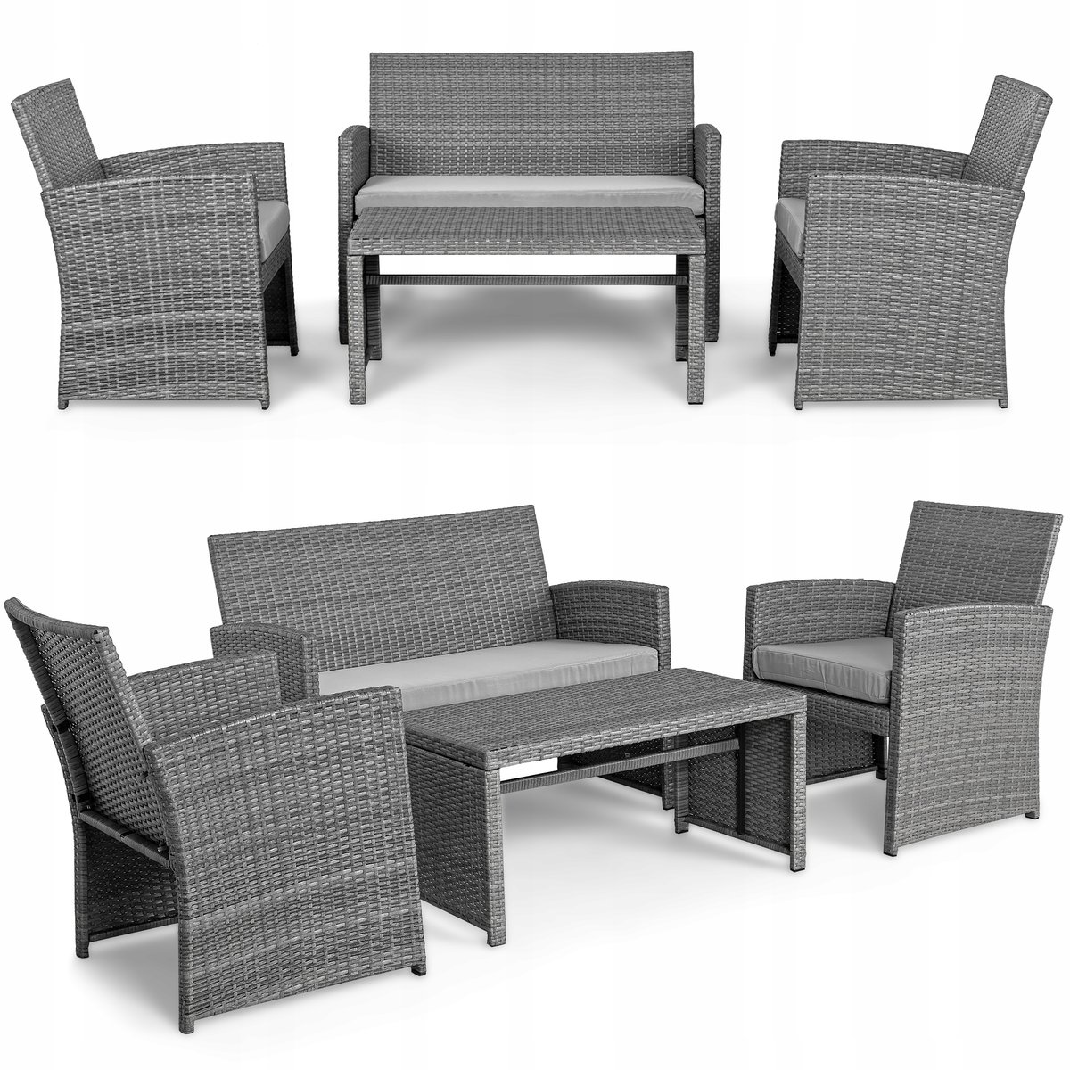 Zestaw MEBLI OGRODOWYCH TOMA meble na TARAS technorattan SOFA+FOTELE+STOLIK - Sapphire | Sklep ...