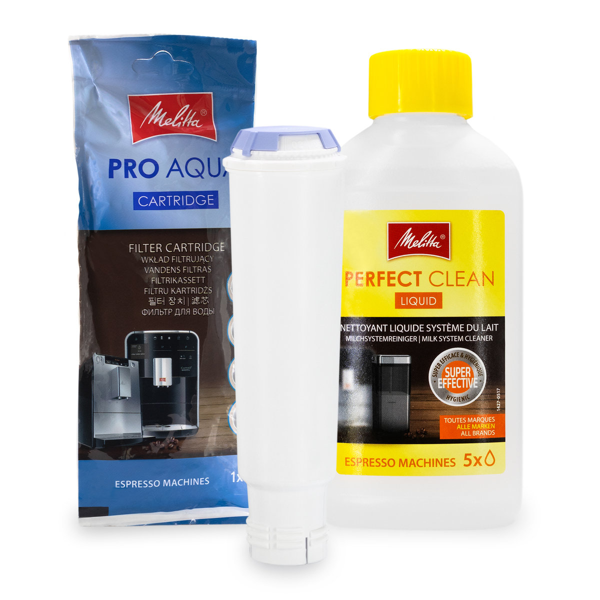 Zestaw MELITTA filtr Claris Pro Aqua, Perfect Clean Liquid 250ml ... Zestaw MELITTA filtr Claris Pro Aqua, Perfect Clean Liquid 250ml ...