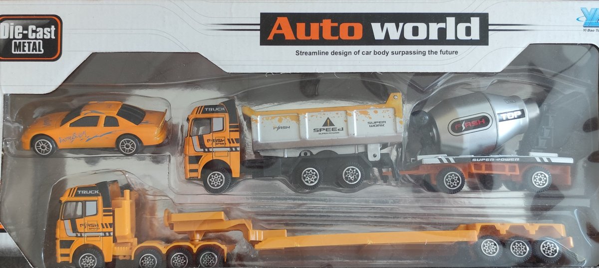 Zestaw metalowa ciężarówka + 2 auta Auto World 9112 - Diecast Masters ...