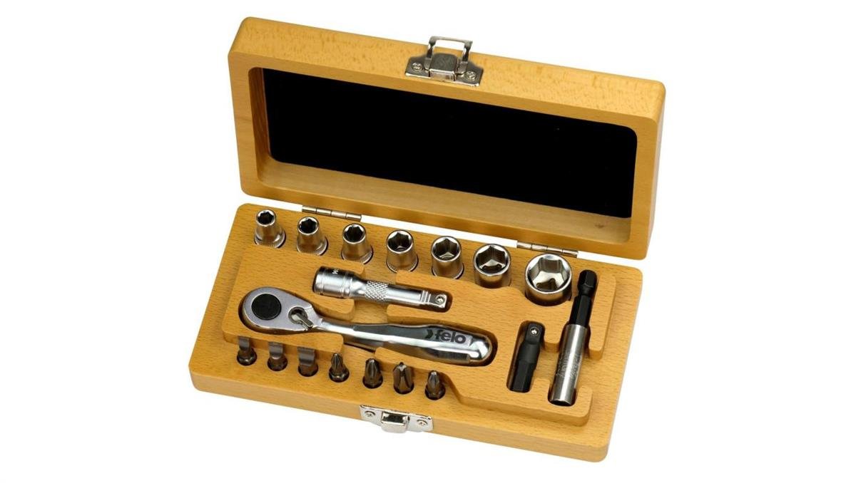 Zestaw mini grzechotka 1/4 z nasadkami i bitami felo xs classic 18 ...