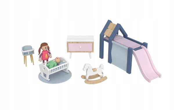 Zestaw miniaturowych mebelków, pokój dziecięcy Playtive, 15 elem ...