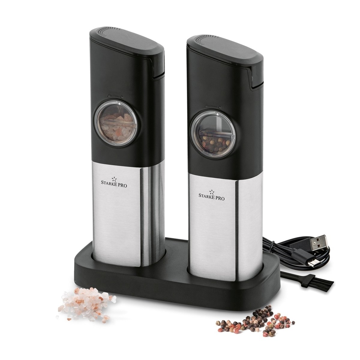 Zestaw MŁYNKI ELEKTRYCZNE do soli i pieprzu KOMPLET Starke Pro Magna ...