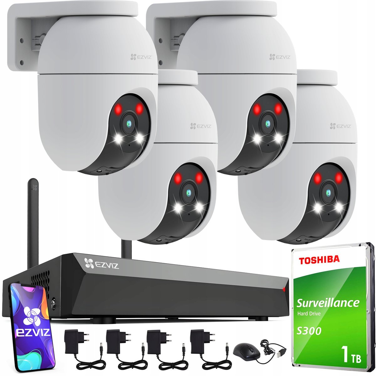 Zestaw Monitoringu Wifi Ezviz 4X C8C 3K 5Mp Detekcja Rejestrator 8 Kanałów - ezviz | Sklep EMPIK.COM