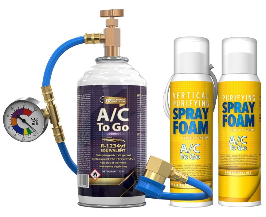 Zestaw nabijanie klimy R1234yf + zestaw do czyszczenia klimatyzacji A ...