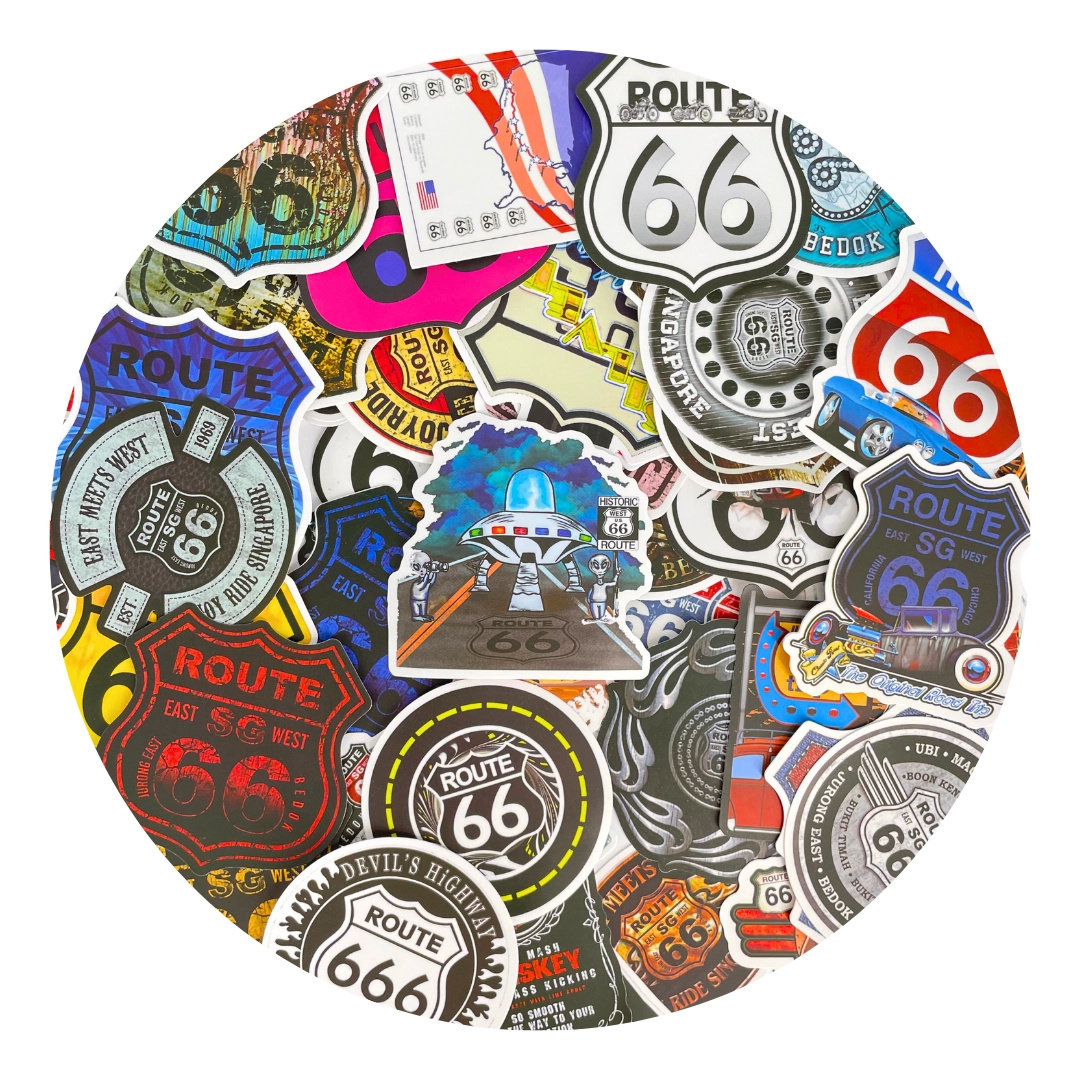 Zestaw Naklejek Sticker Bomb Wlepki Droga Route 66 50 szt n100 - Inna ...