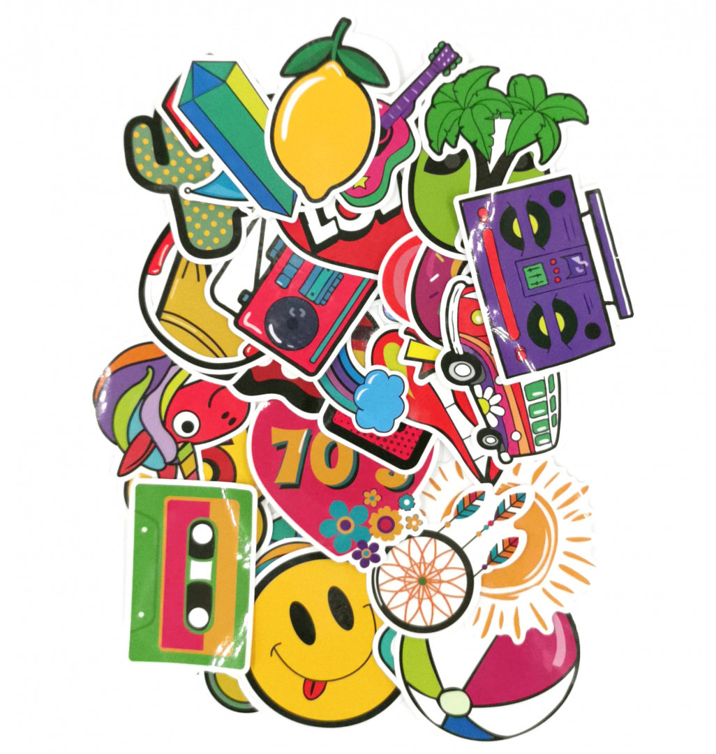 Zestaw Naklejek Wlepki Sticker Bomb Happy 70'S - Inna marka | Sklep ...