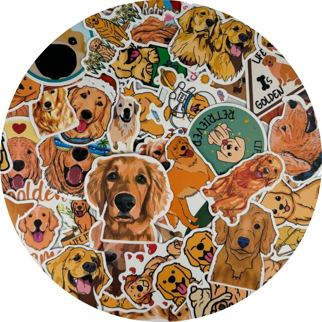 Zestaw Naklejek Wlepki StickerBomb Dogs Golden Retriever Dog Pies N502 ...