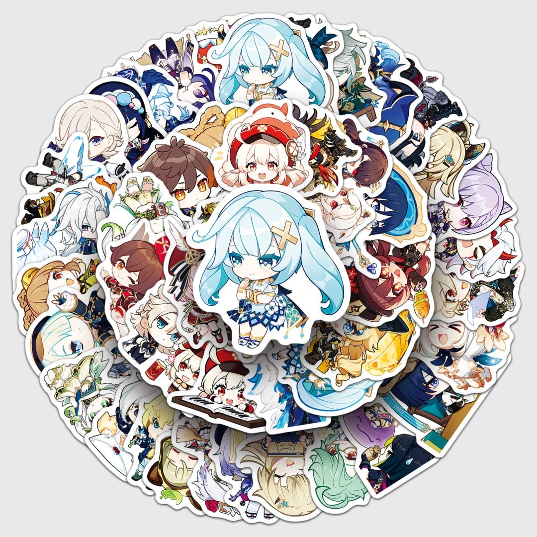 Zestaw Naklejek Wlepki StickerBomb Genshin Anime Postacie Impact Game ...