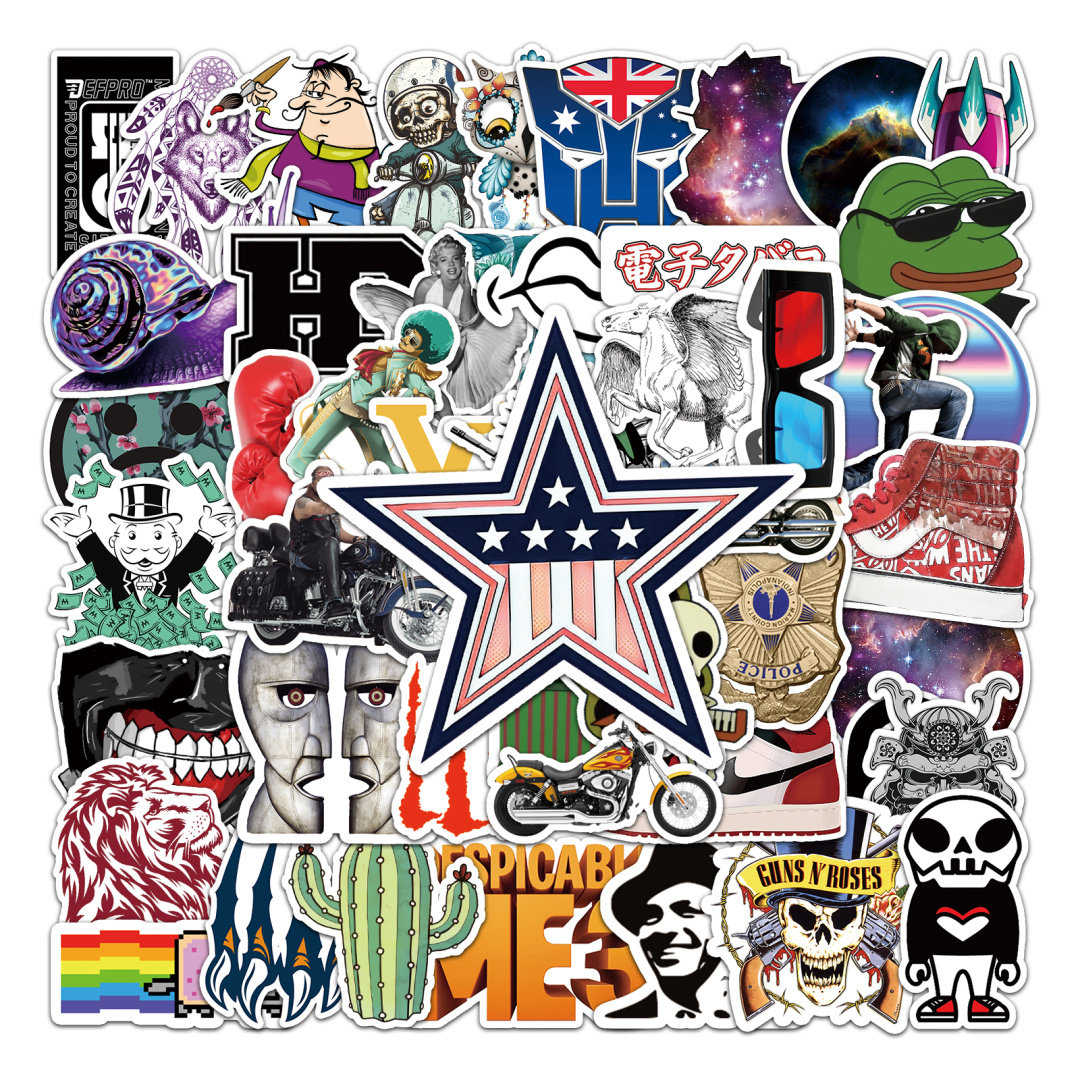 Zestaw Naklejek Wlepki StickerBomb Loga Znaczki Twarze Marki N588 ...