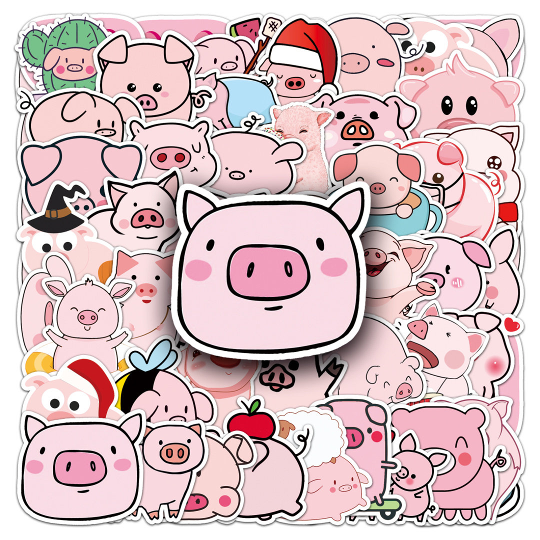 Zestaw Naklejek Wlepki StickerBomb Pig Świnka Świnki Animals N508 ...