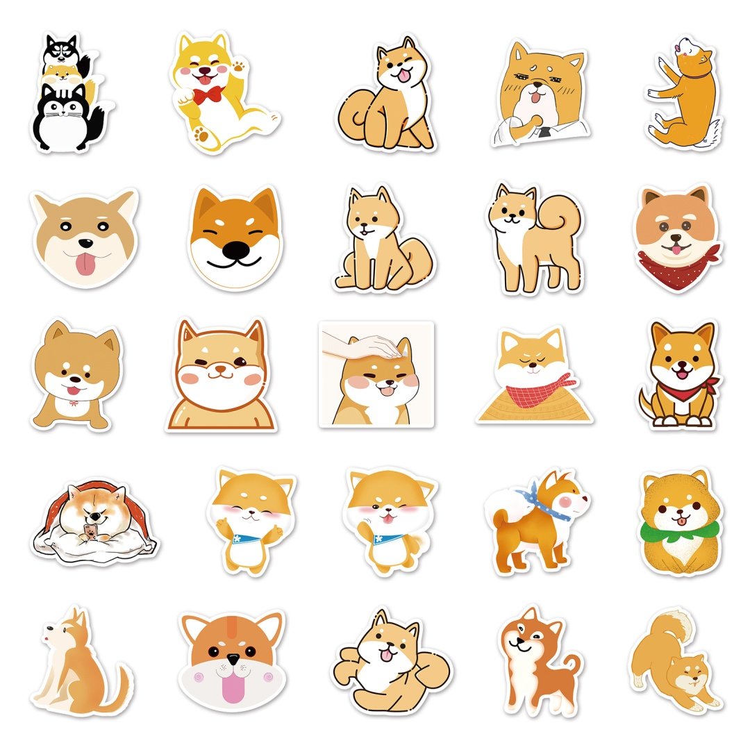 Zestaw Naklejek Wlepki StickerBomb Shiba Inu Pies Dog Pieski N662 ...