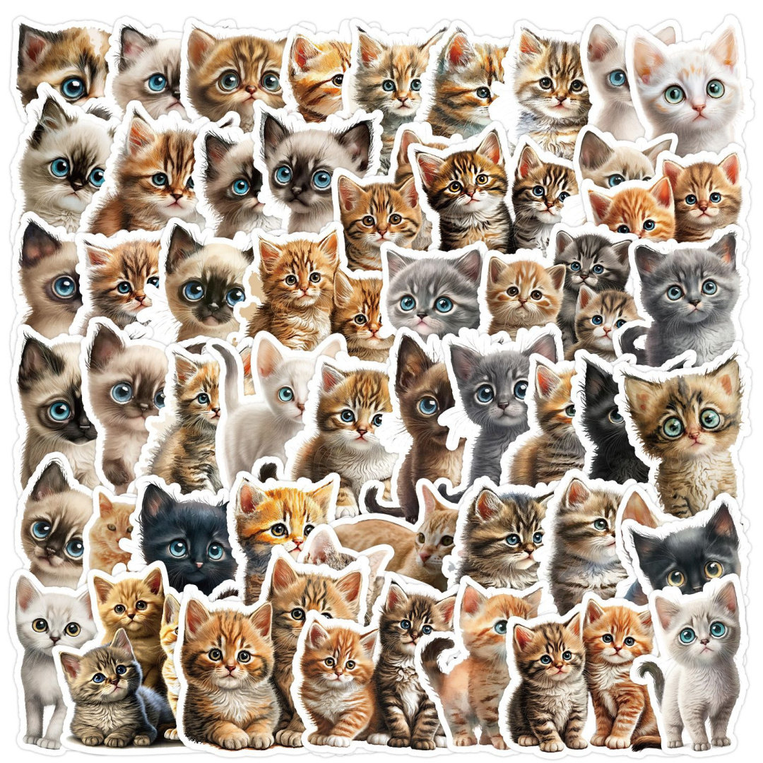 Zestaw Naklejek Wlepki StickerBomb Słodkie Kotki Kot Cats Sweet Mix ...