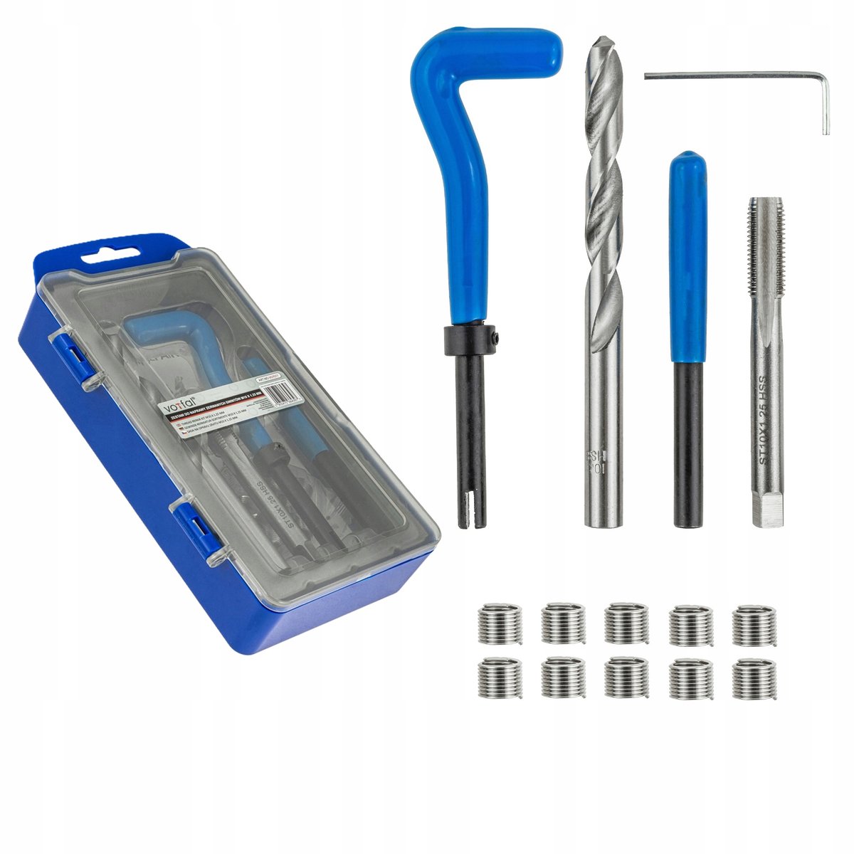 ZESTAW NAPRAWCZY DO GWINTÓW M10x1.25 NAPRAWY ZERWANYCH GWINTU 10 SPRĘZYNEK - Vorfal | Sklep ...