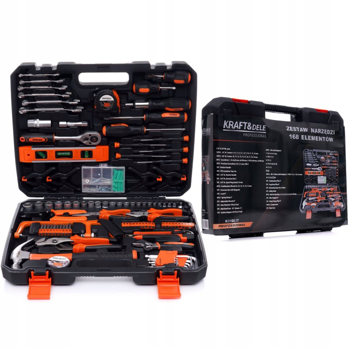 Zestaw Narzędzi Klucze Młotek Płaskie Bity Wkrętaki Nasadki 168El Imbusy - KRAFT&DELE | Sklep ...