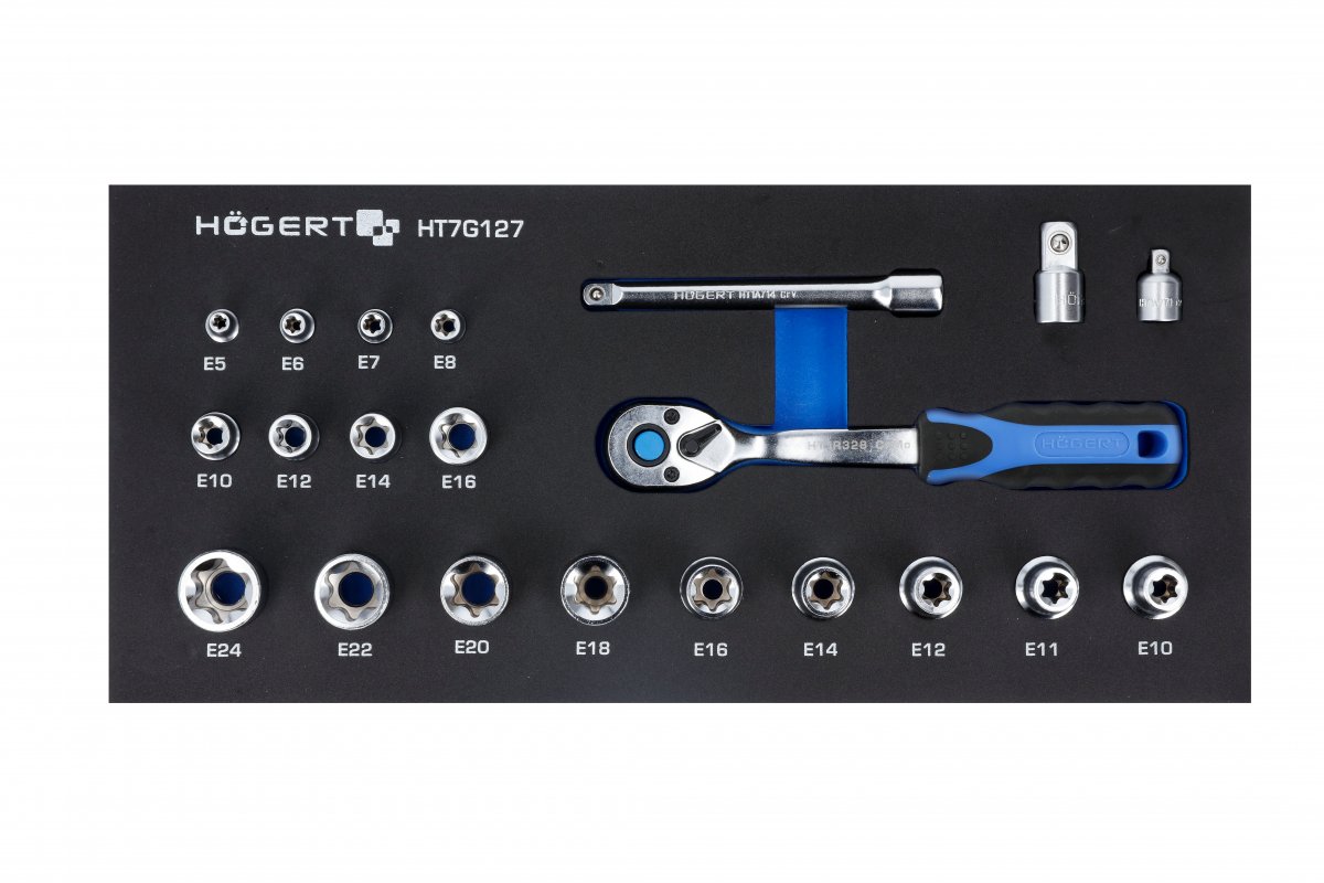 Zestaw narzędzi z grzechotką 22 szt. EVA Hoegert - Hoegert Technik | Sklep EMPIK.COM