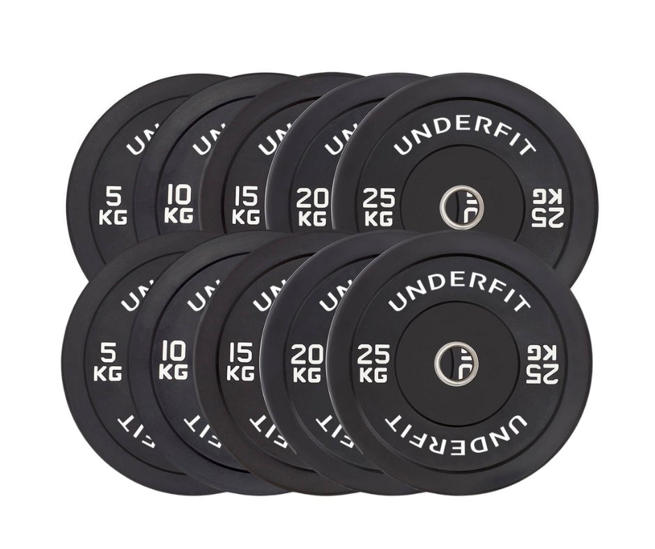 Zestaw obciążeń olimpijskich UNDERFIT BUMPER BLACK 150 kg - UNDERFIT ...