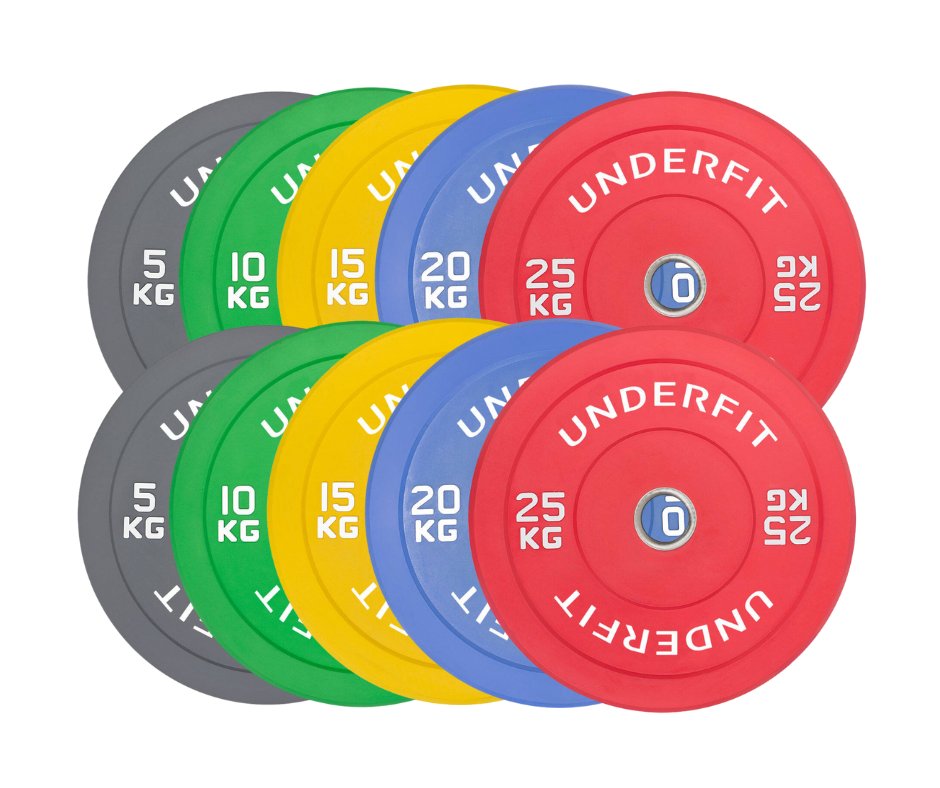Zestaw obciążeń olimpijskich UNDERFIT BUMPER COLOR 150 kg - UNDERFIT ...