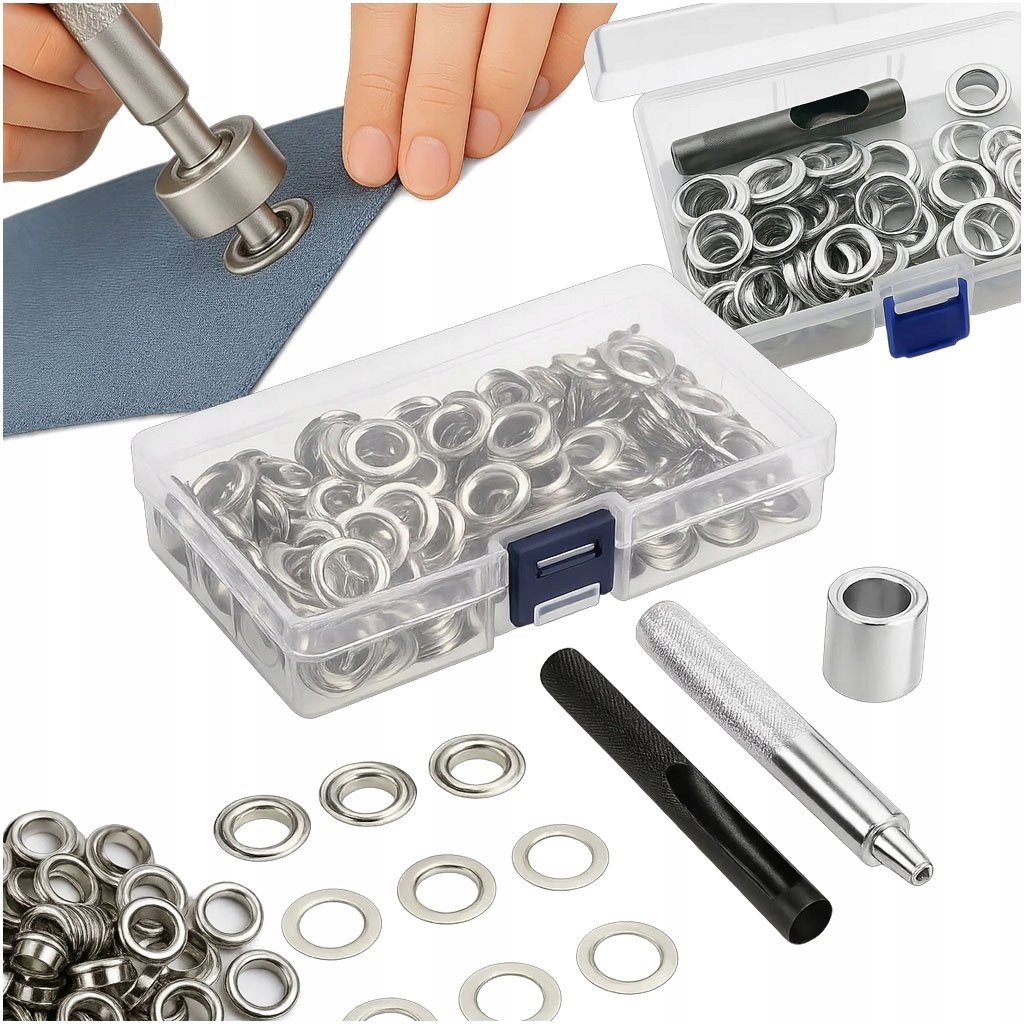 ZESTAW OCZEK DO PLANDEKI Z ZAKUWAKIEM OCZKA DZIURKACZ 10MM NAPY 100 SZT. - MODEUS | Sklep EMPIK.COM