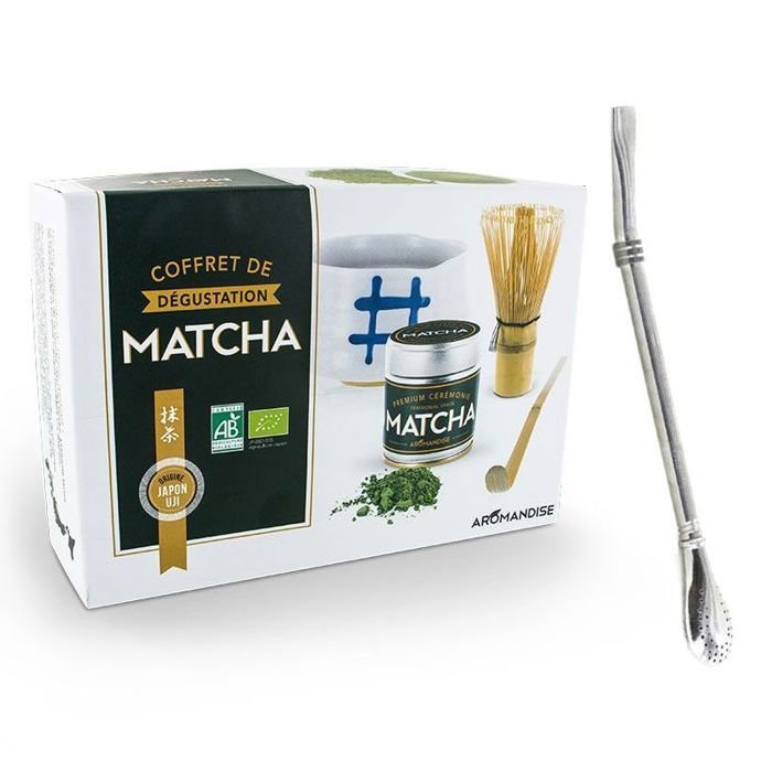 Zestaw odkrywczy ceremonii herbaty Matcha + słomka inox z filtrem ...