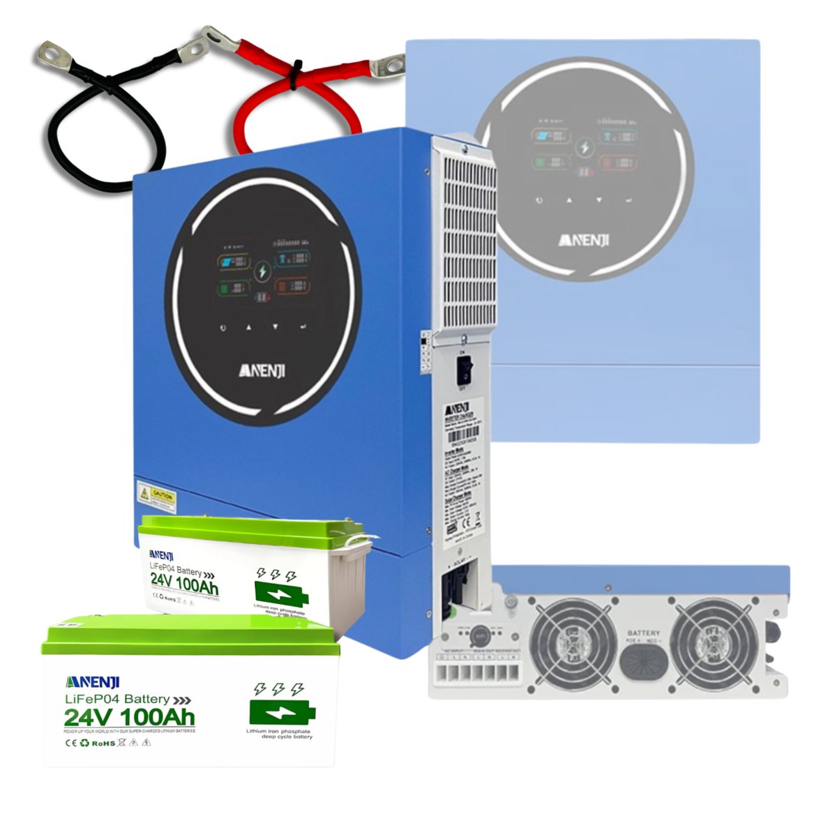 Zestaw Offgridowy Inwerter ANENJI 4.2kW 24V Akumulator LiFePo4 100Ah ...