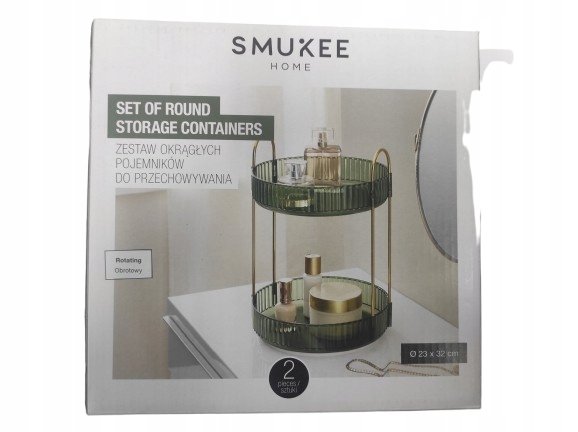 Zestaw okrągłych pojemników do przechowywania organizer SMUKEE HOME ...