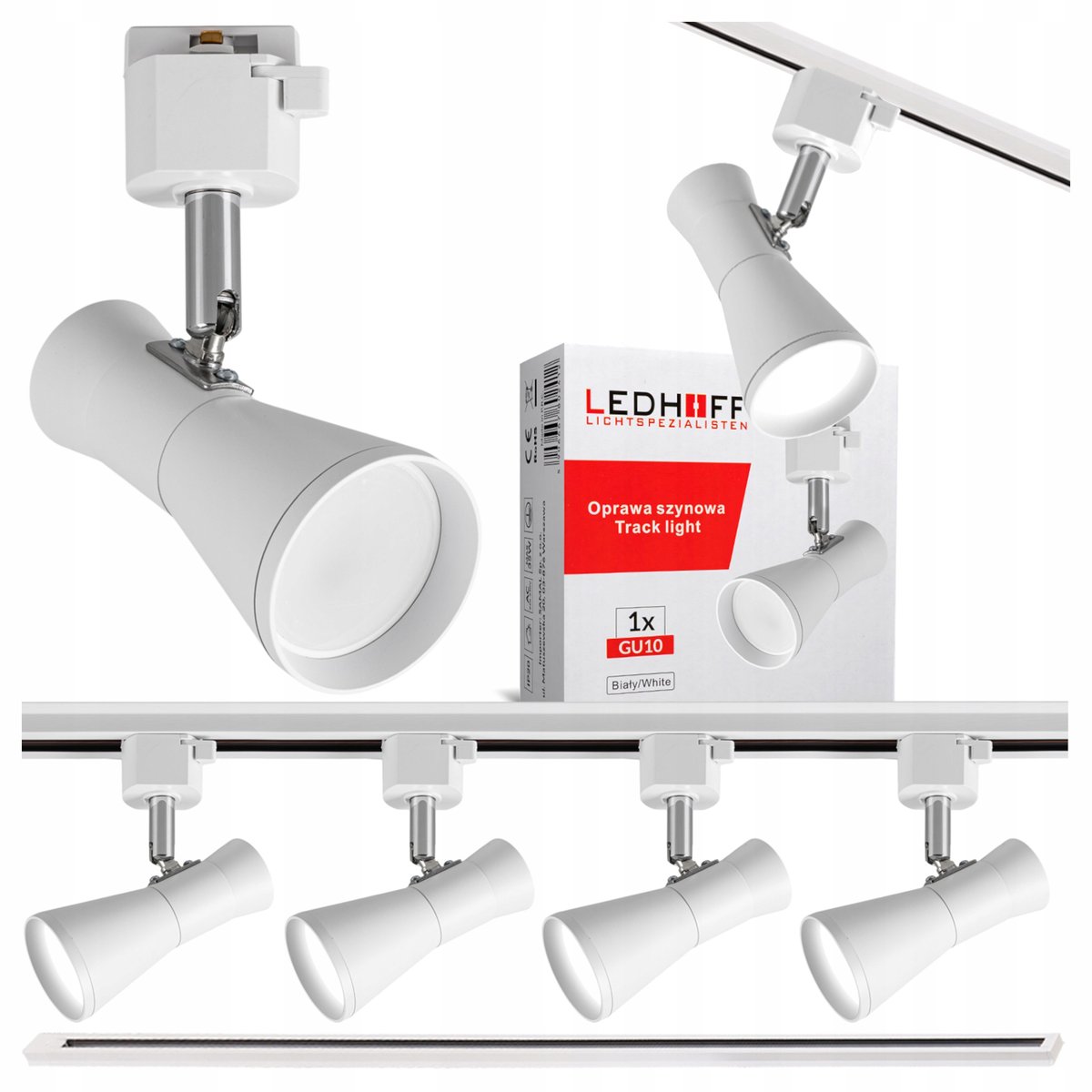 Zestaw oświetlenia szynowego LISTWA 1m oprawa na SZYNOPRZEWÓD lampa LED ...