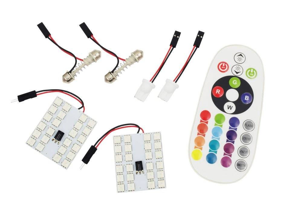 Zestaw paneli LED RGB | 2 panele LED 24 SMD 5050 RGB | Pilot do ...