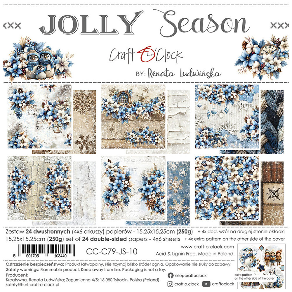 Zestaw papierów do scrapbookingu 15x15 - Craft o'clock - Jolly Season ...
