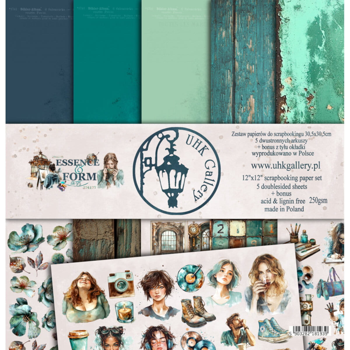 Zestaw papierów scrapbookingowych Essence and Form UHK Gallery 30 x 30 ...