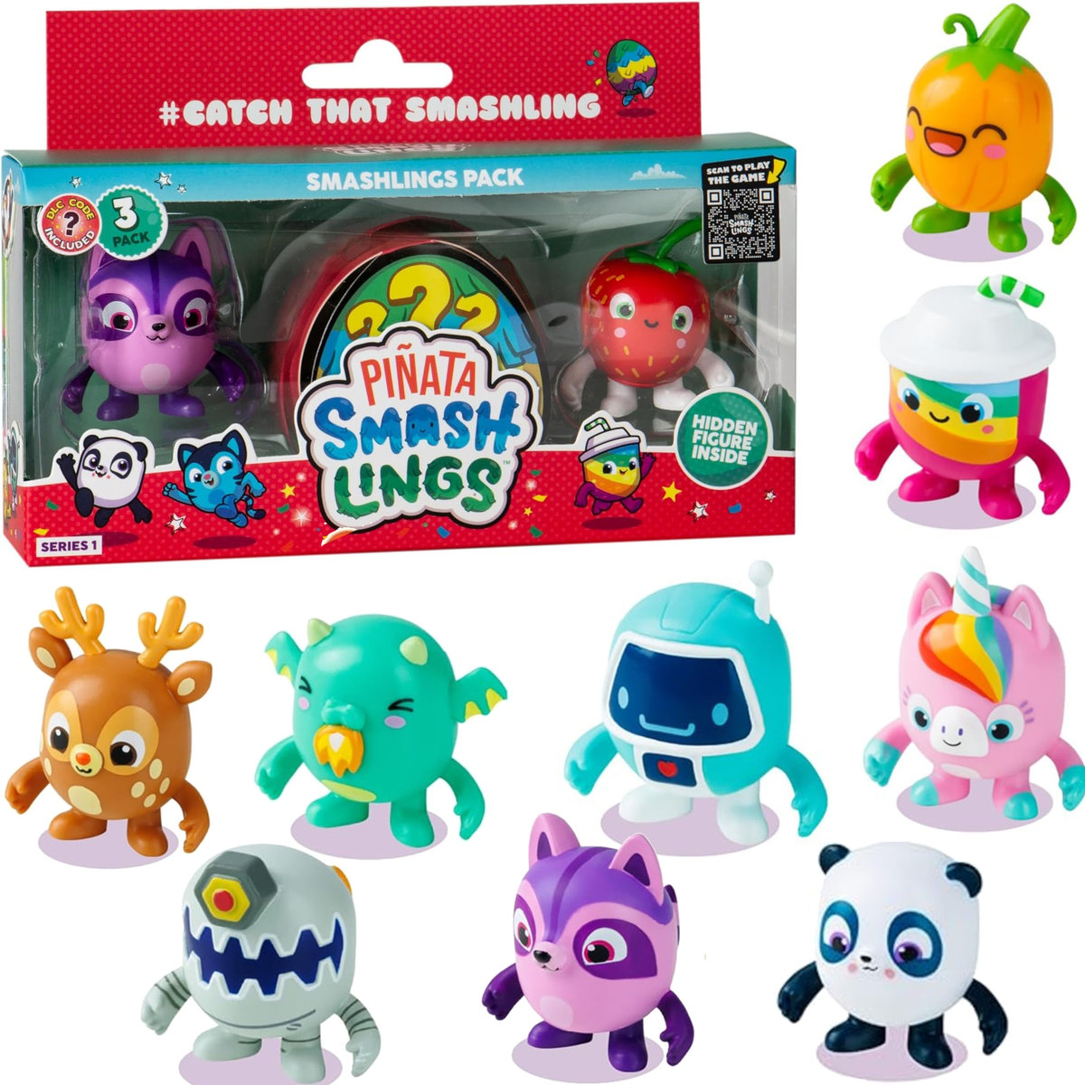 Zestaw Pinata SmashLings 3 losowe figurki stworki Smashlings Pack ...